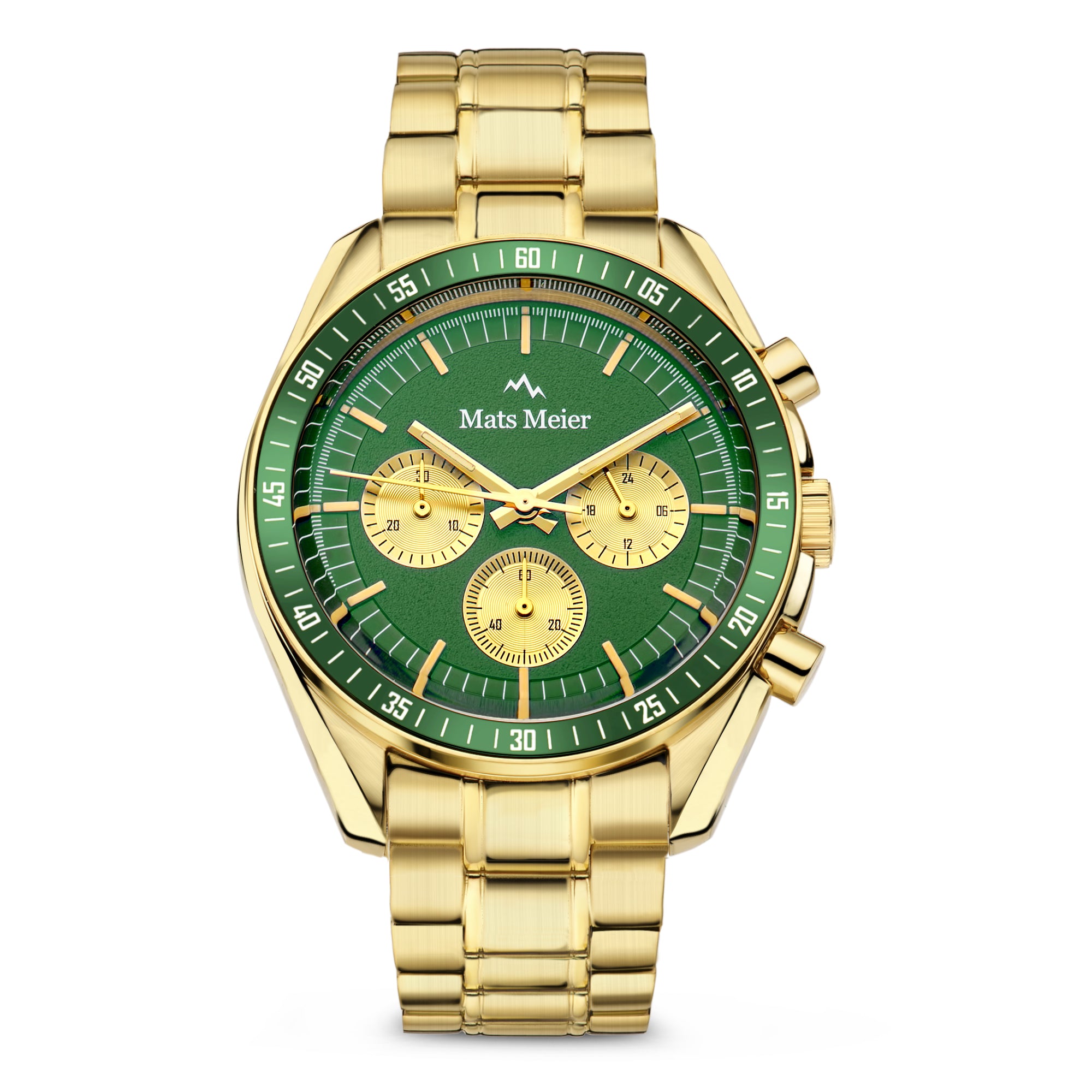 Arosa Racing Chronograaf Herenhorloge Goudkleurig en Groen Horloge MM50017